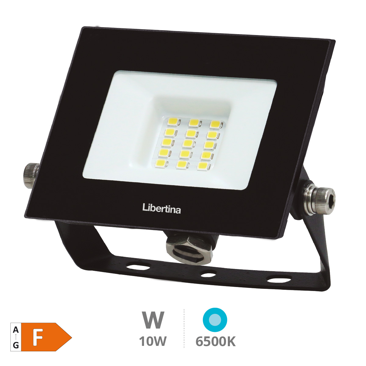 Proyector LED 10W 6500K IP65 Negro - Libertina | Garsaco